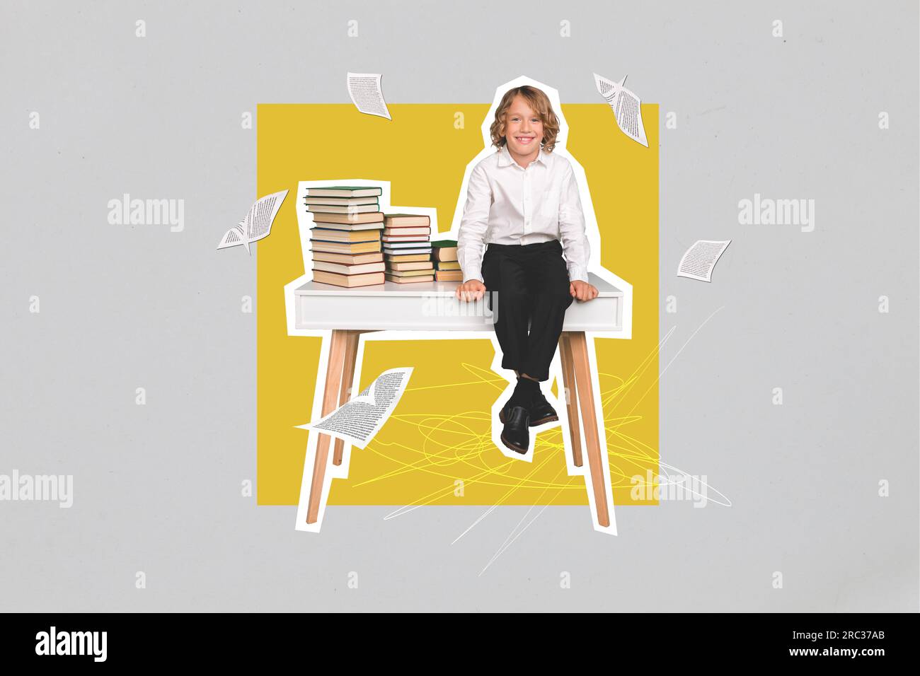 Collage boy online class hi-res stock photography and images - Alamy