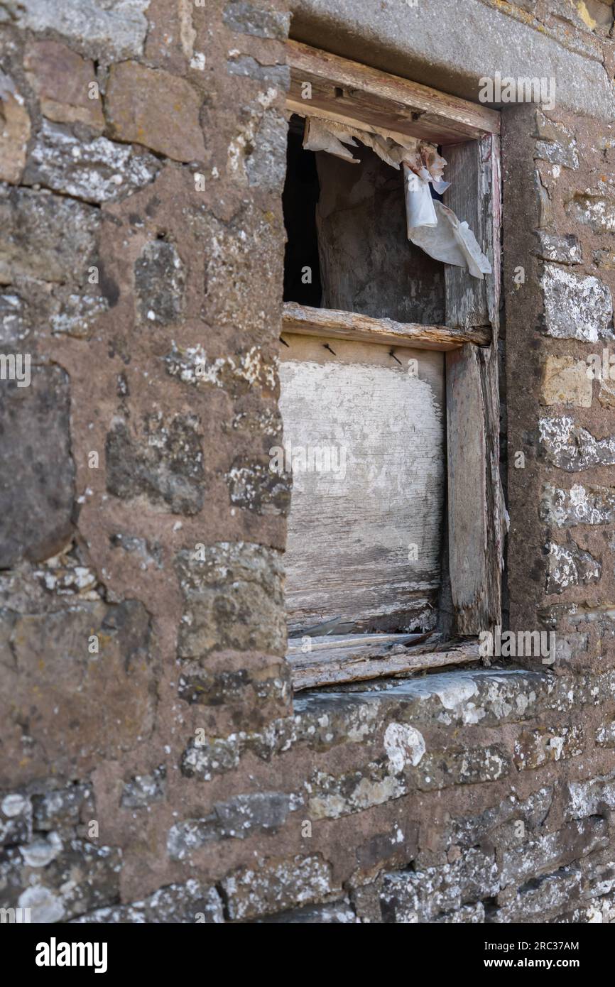 Rotting window frame in a traditional agricultural building Stock Photo ...