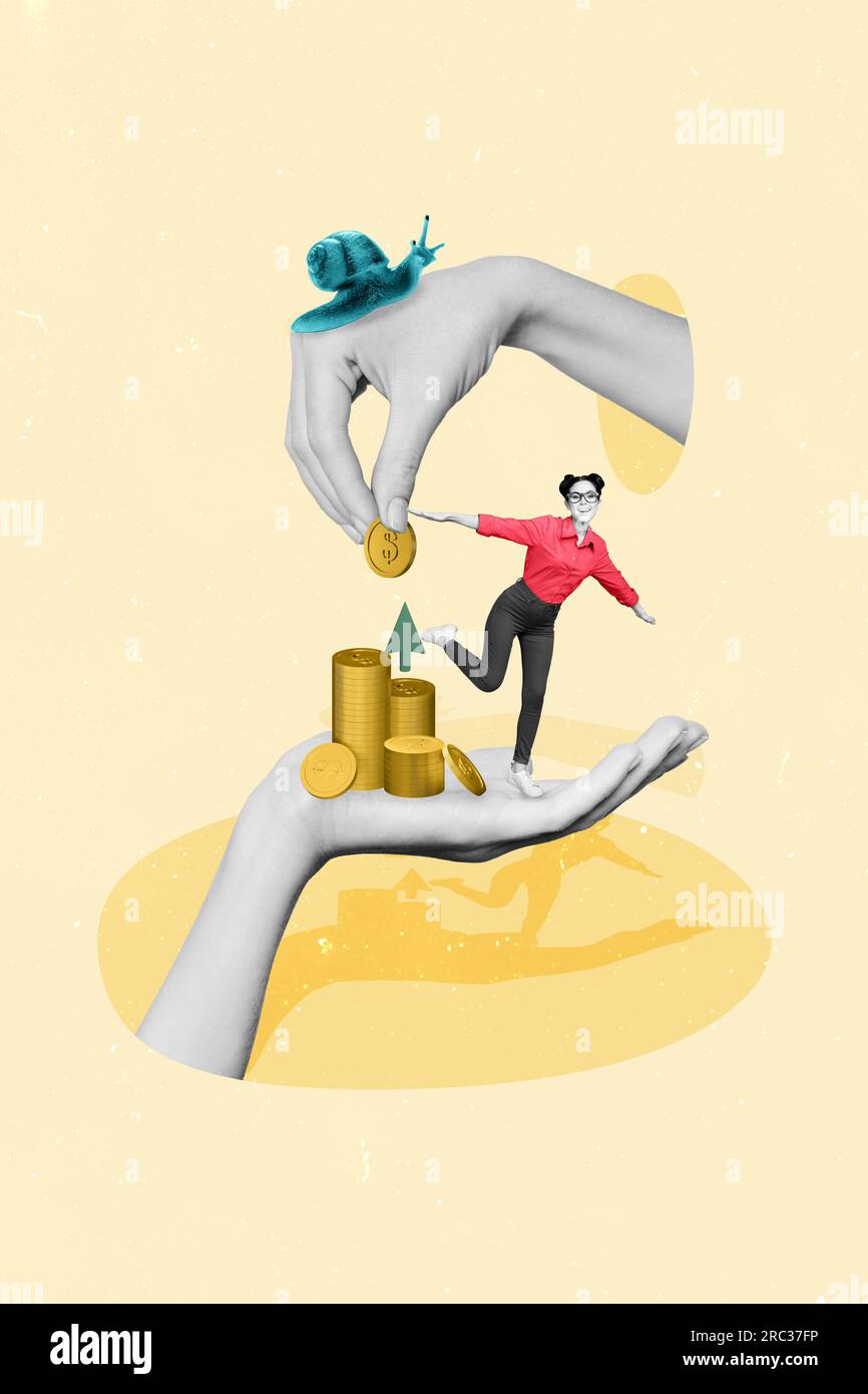 Creative 3d photo artwork graphics collage painting of carefree lady ...