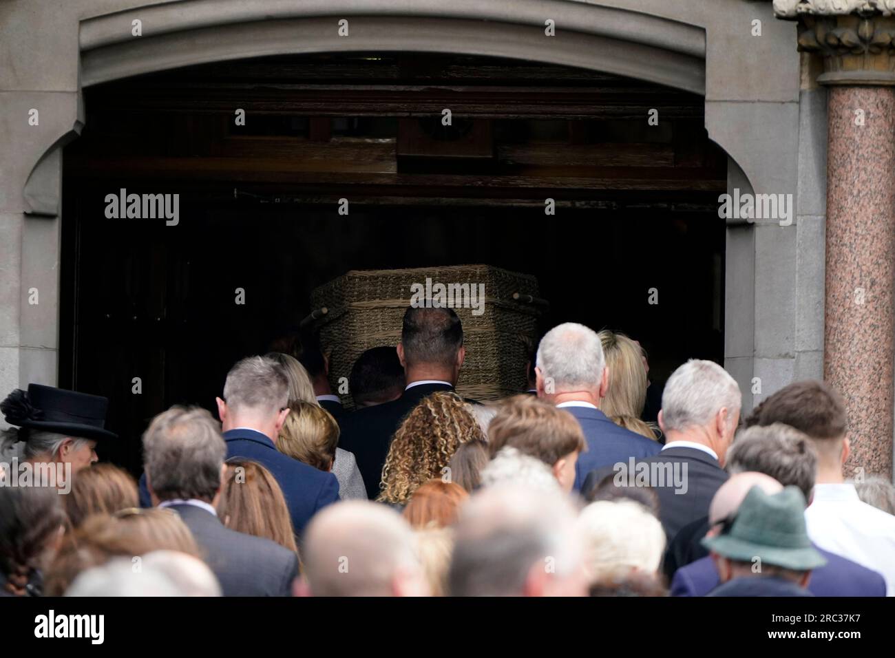 The coffin of 18-year-old Andrew O'Donnell is carried into The Church ...