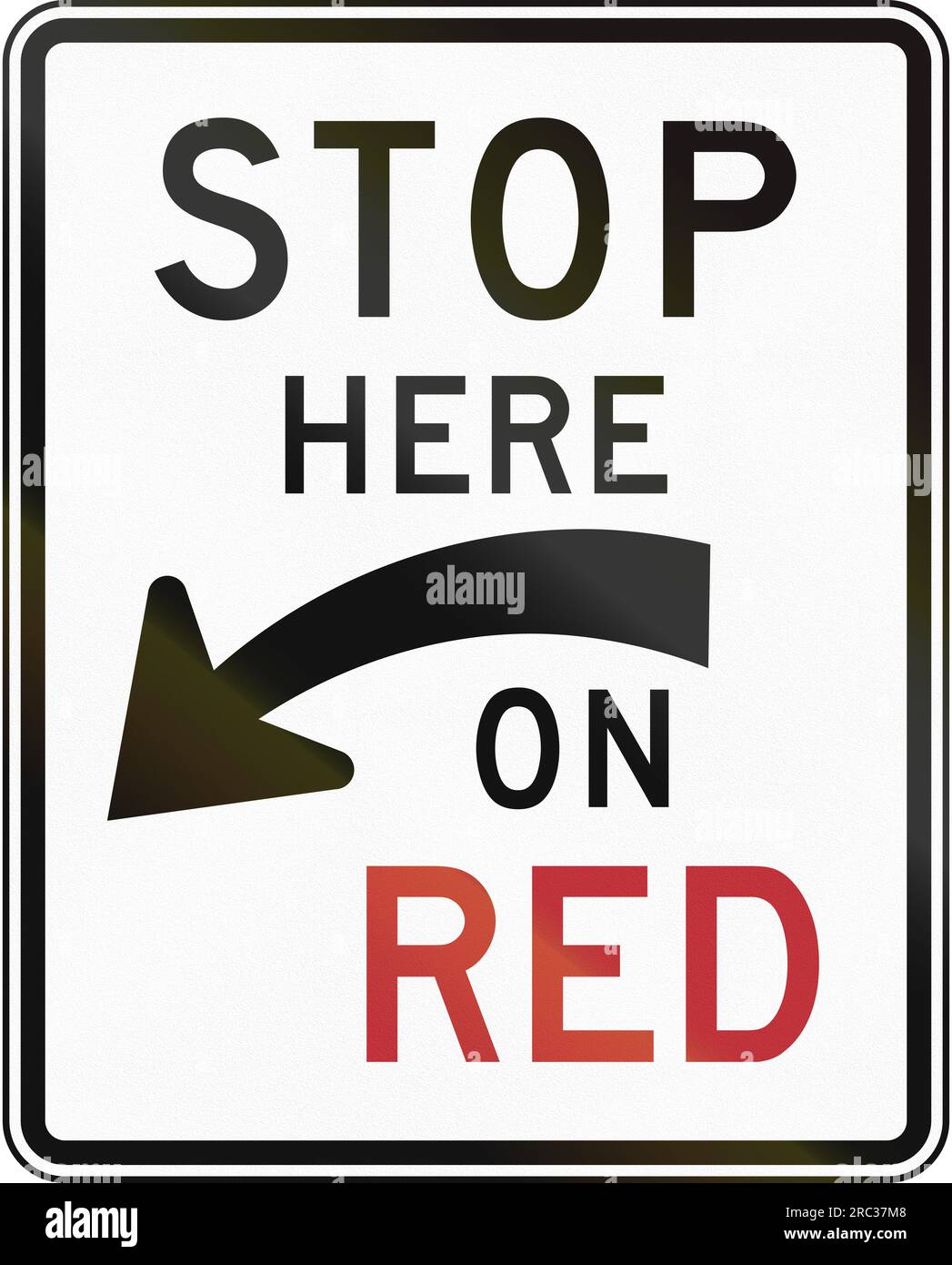 United States traffic sign: Stop here on red sign, Pennsylvania Stock ...
