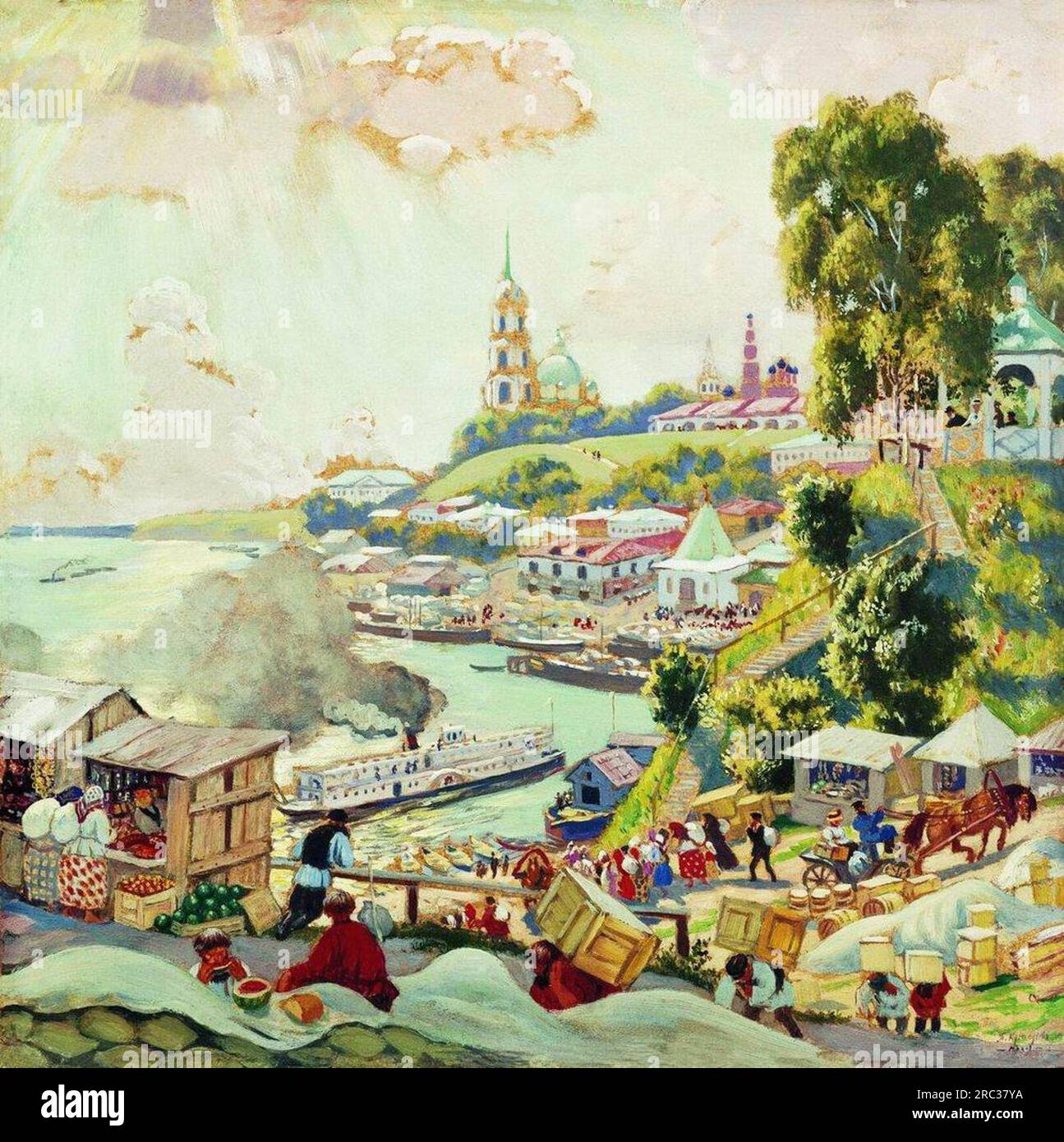 On the Volga 1910 by Boris Kustodiev Stock Photo - Alamy