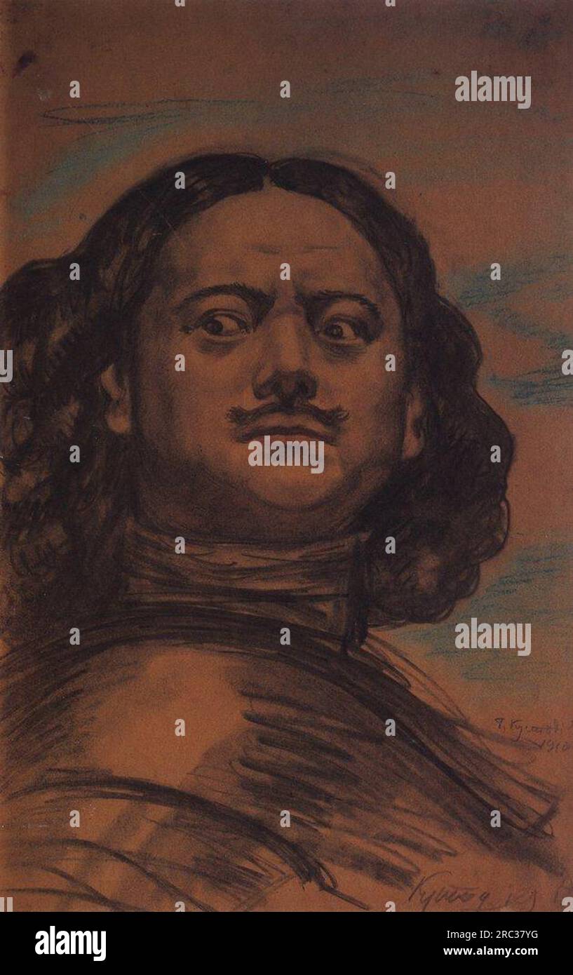 The head of Peter the Great 1910 by Boris Kustodiev Stock Photo - Alamy