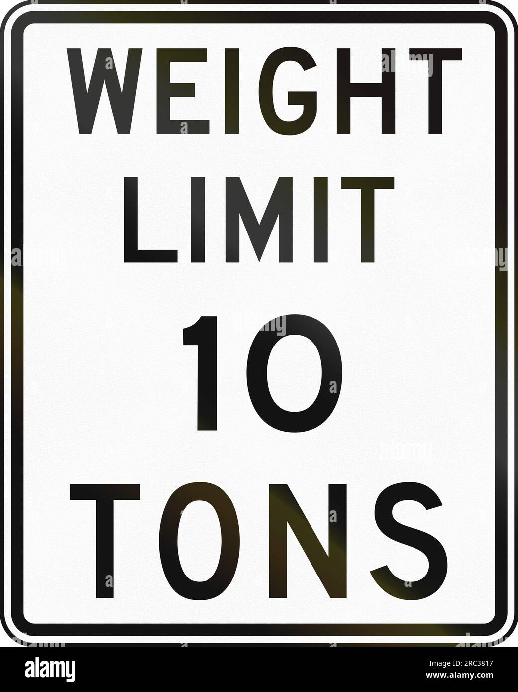 United States traffic sign: Weight limit 10 tons Stock Photo - Alamy