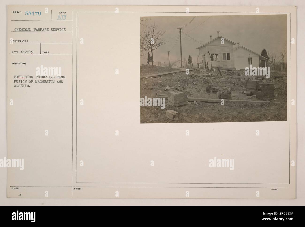 Explosion caused by the fusion of magnesium and arsenic. This ...