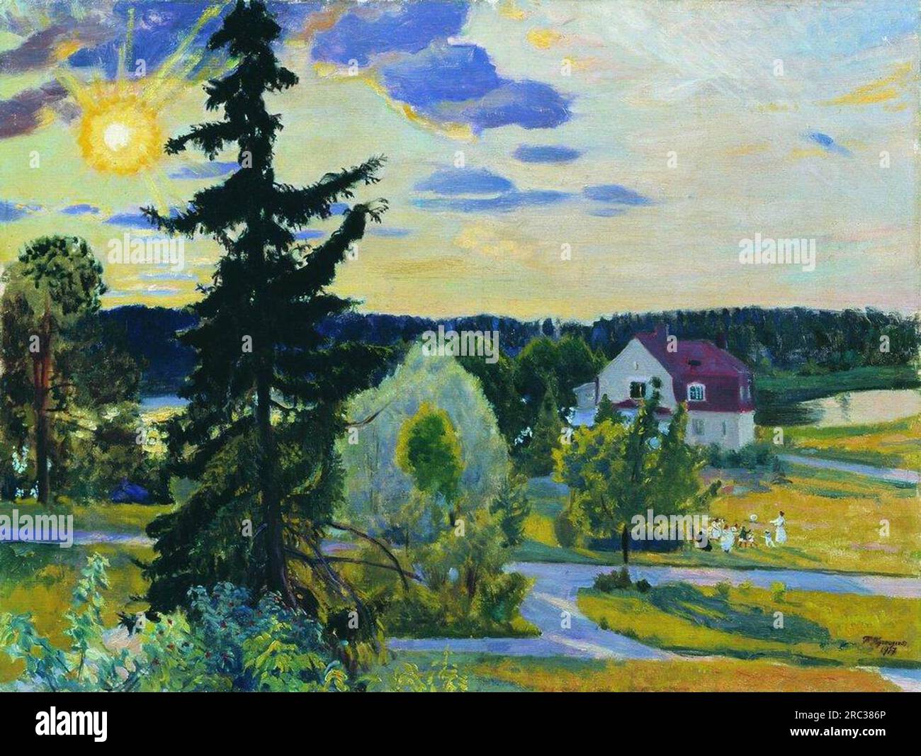 Evening Landscape 1917 by Boris Kustodiev Stock Photo - Alamy