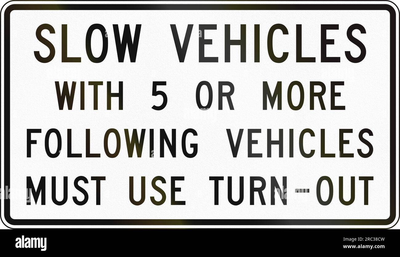 United States traffic sign: Slow vehicles must turn out Stock Photo - Alamy