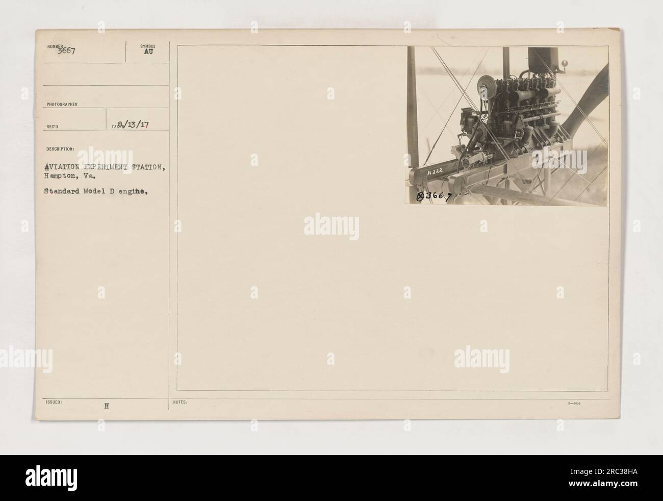 This photograph depicts a Standard Model D engine at the Aviation ...