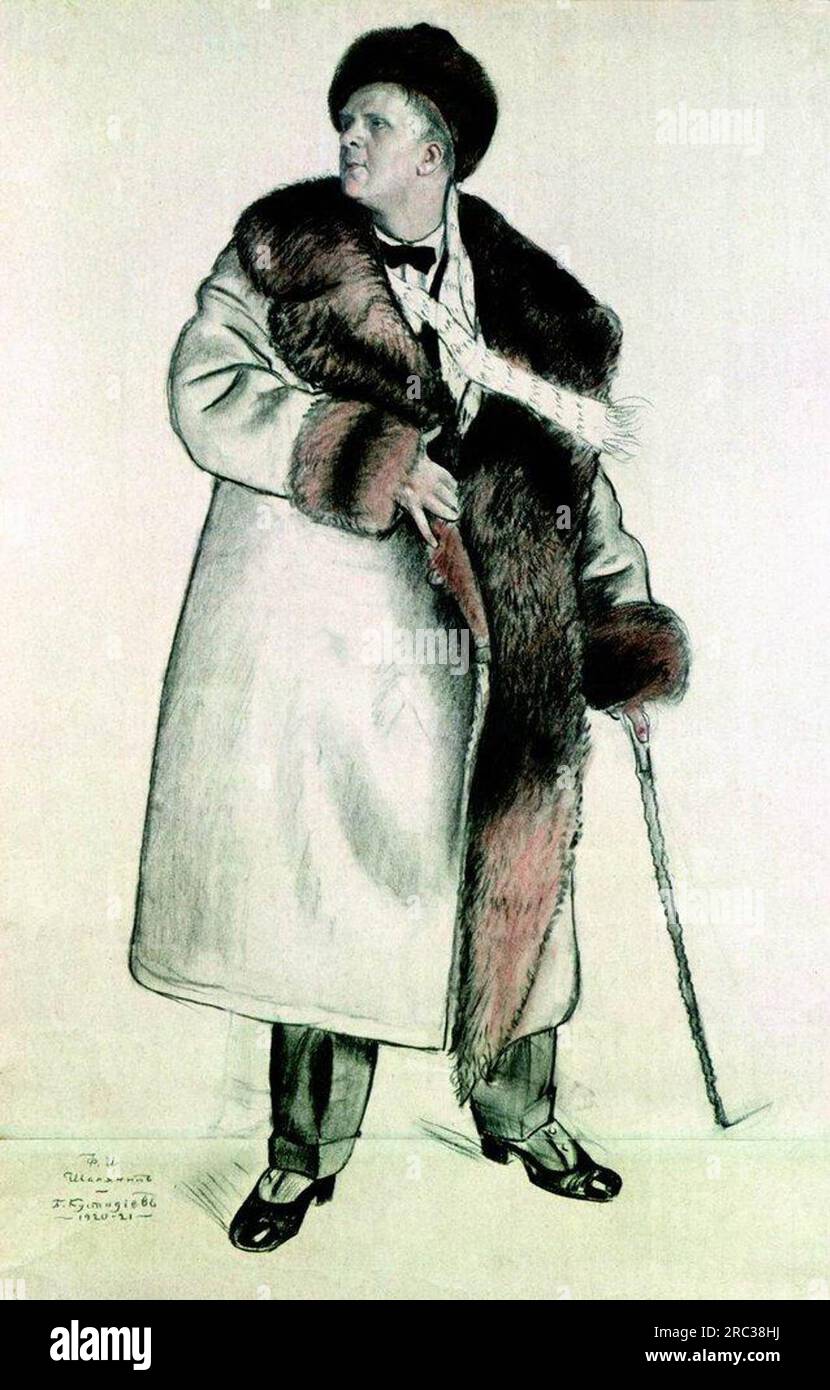 Portrait of the Opera Singer Feodor Ivanovich Chaliapin 1921 by Boris ...