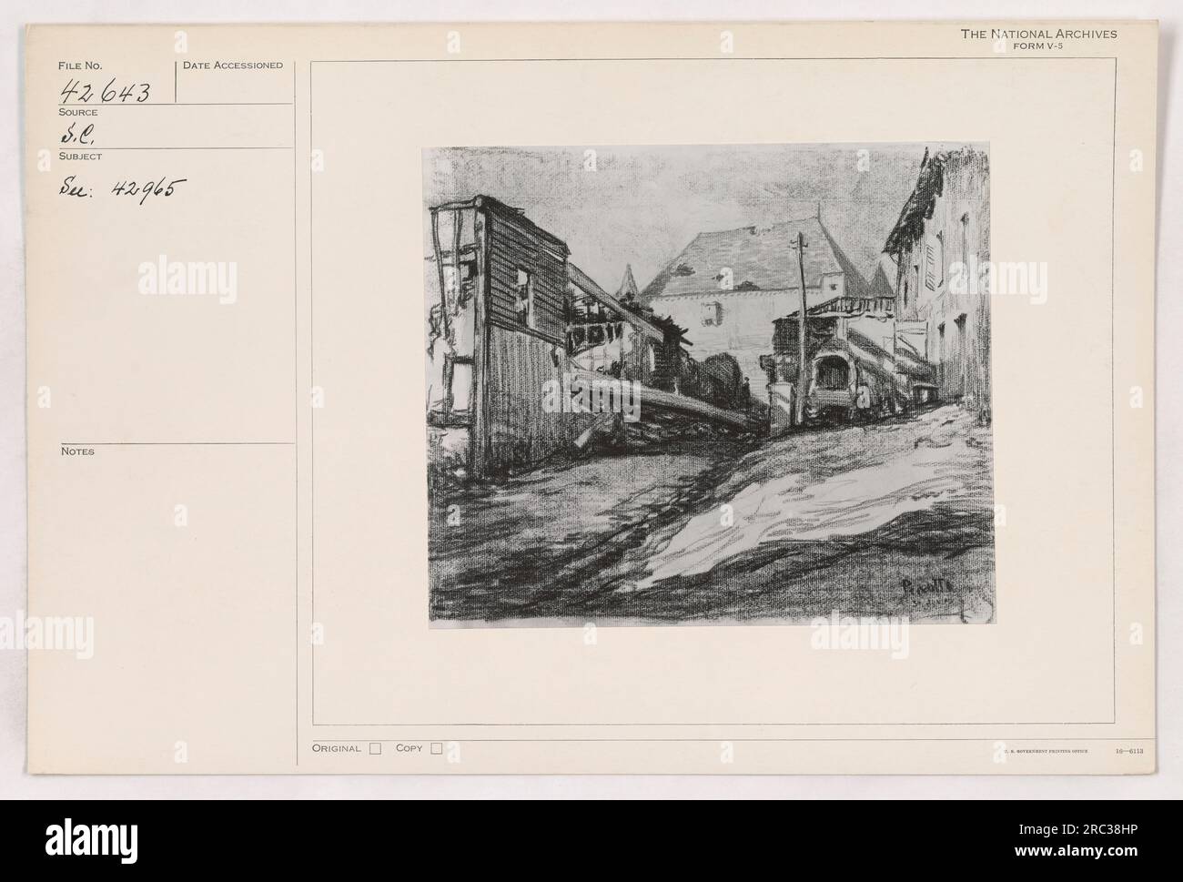 Soldiers from the American military during World War One train on a firing range. They are seen ...