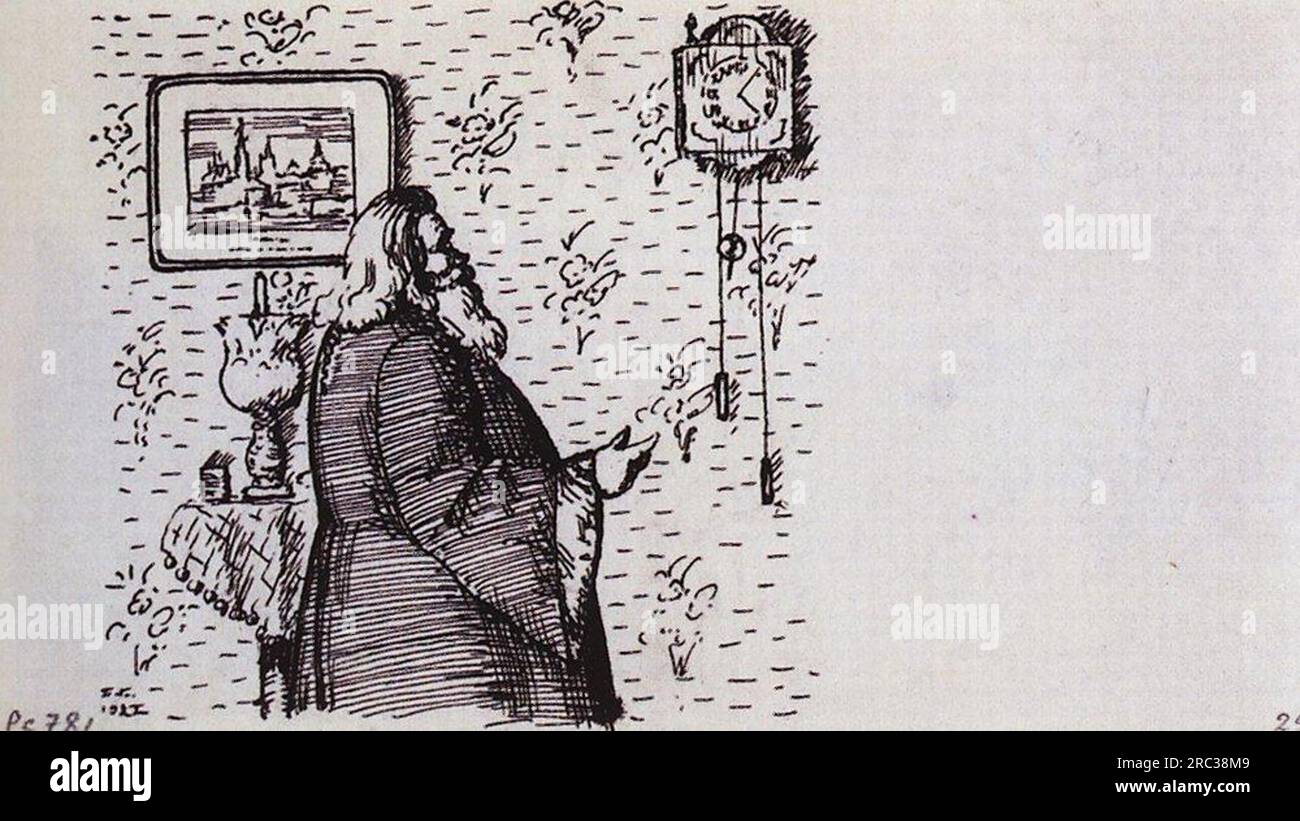 Drawing wall clock in black hi-res stock photography and images - Alamy