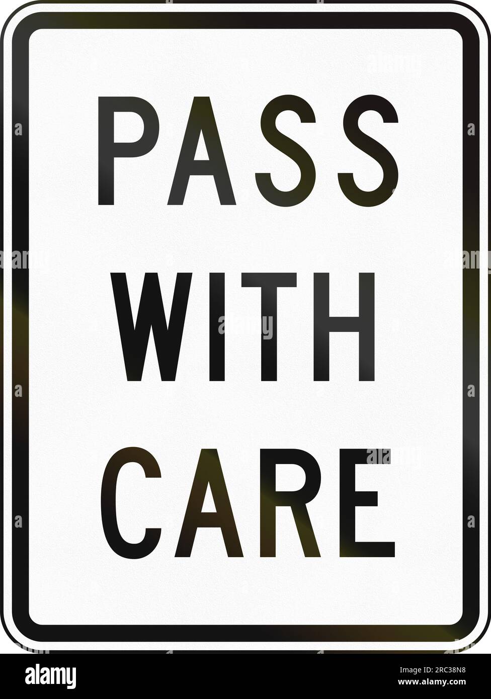 United States traffic sign: Pass with care Stock Photo - Alamy