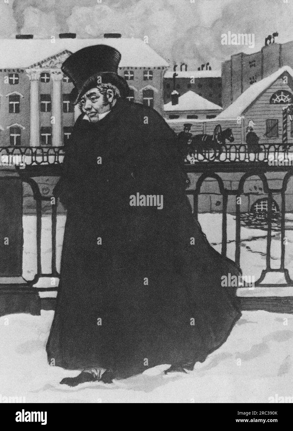 Akaky Akakiyevich in the new coat 1905 by Boris Kustodiev Stock Photo ...