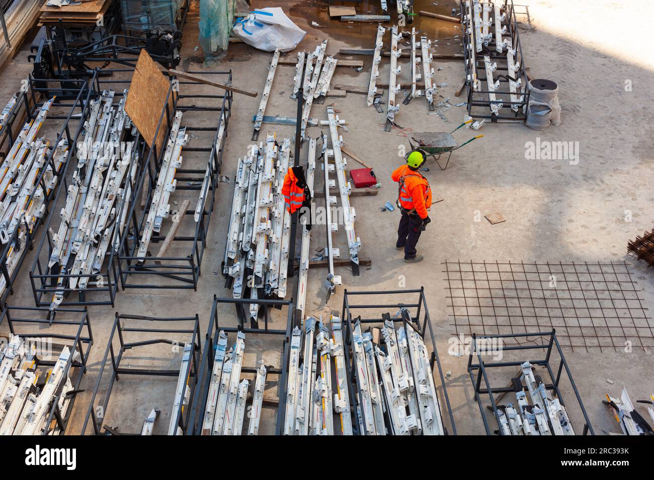 Worker in warehouse construction site hi-res stock photography and ...
