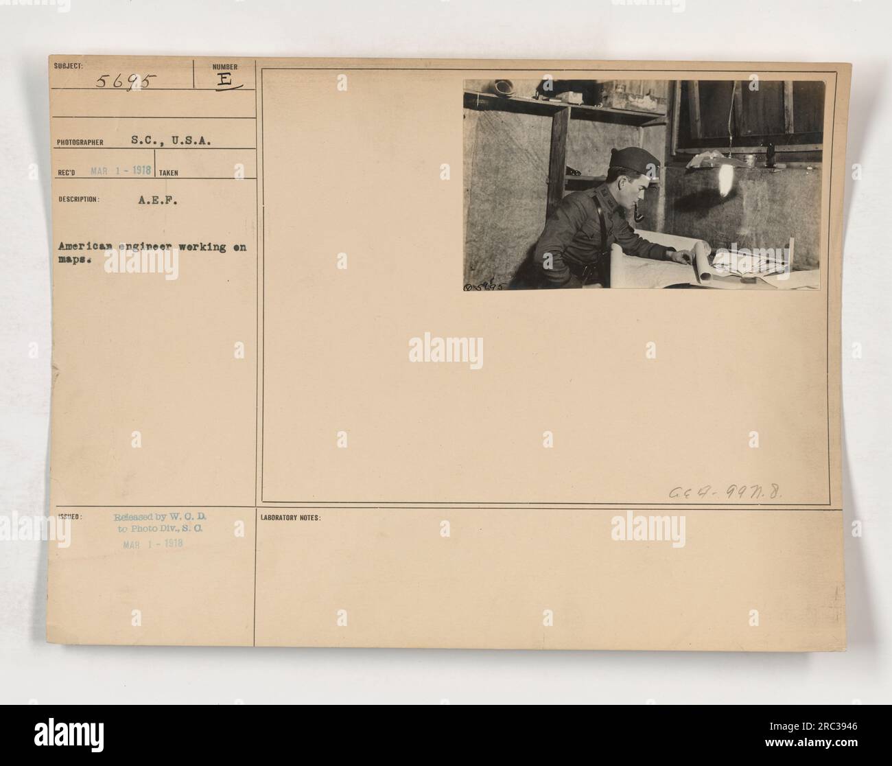 American engineers working on maps during World War One Stock Photo - Alamy