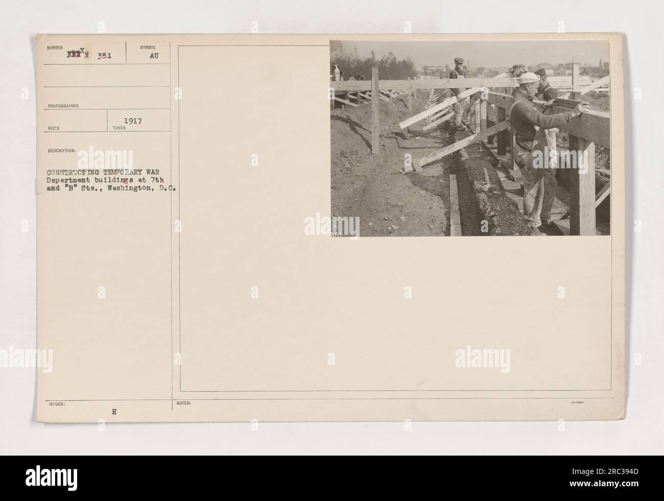 Construction of temporary War Department building in Washington, D.C ...