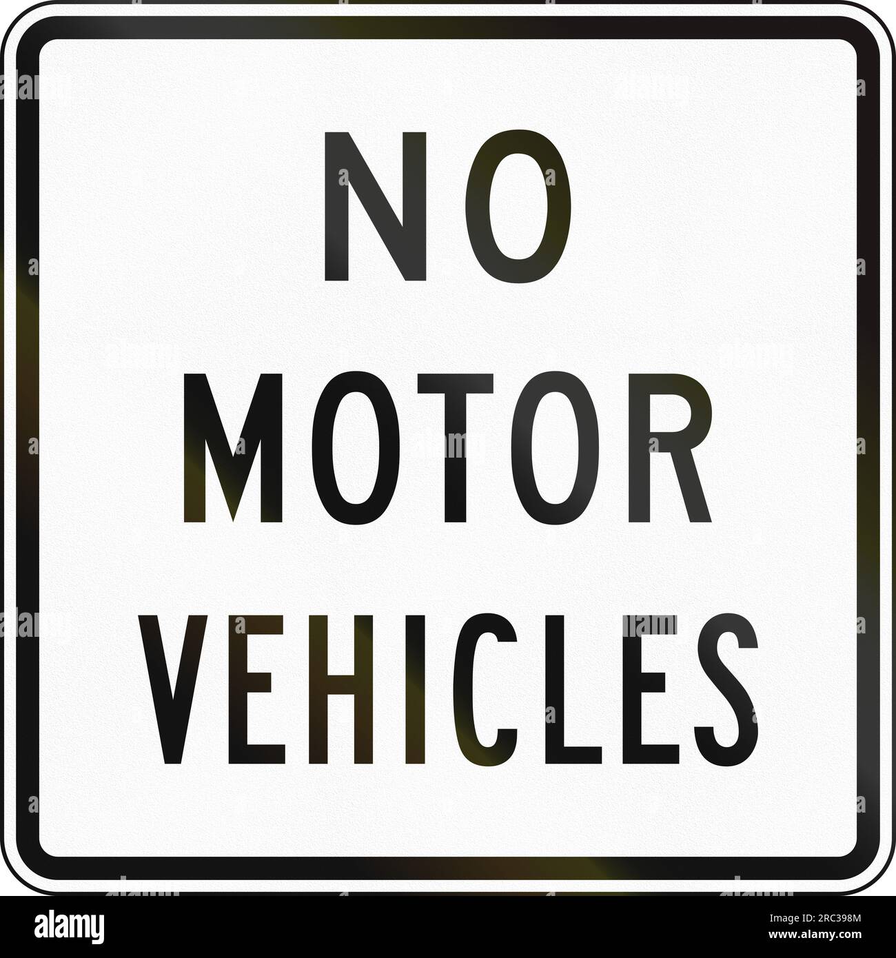 United States traffic sign: No motor vehicles Stock Photo - Alamy