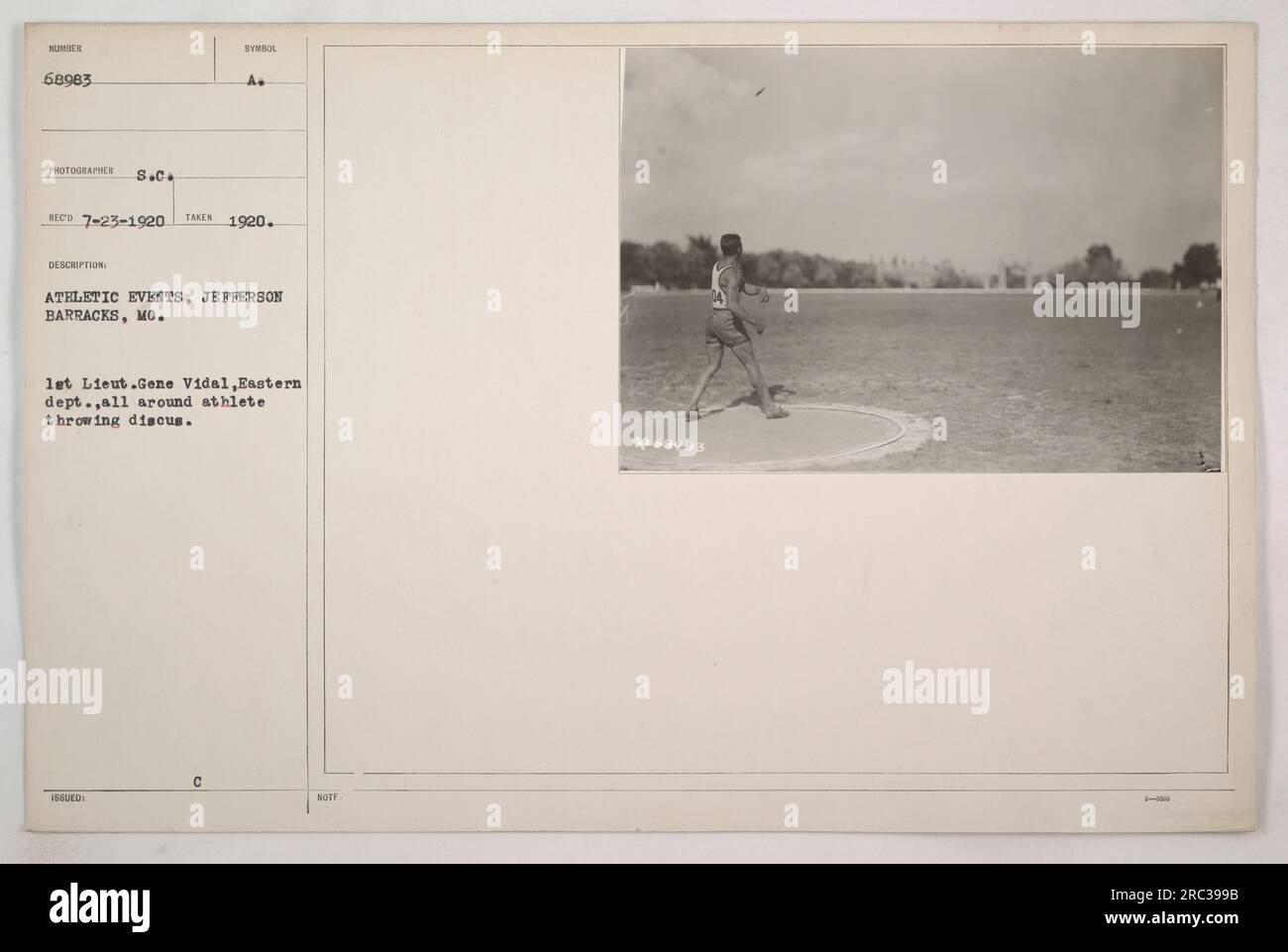 1st Lieut. Gene Vidal, an all-around athlete from the Eastern ...