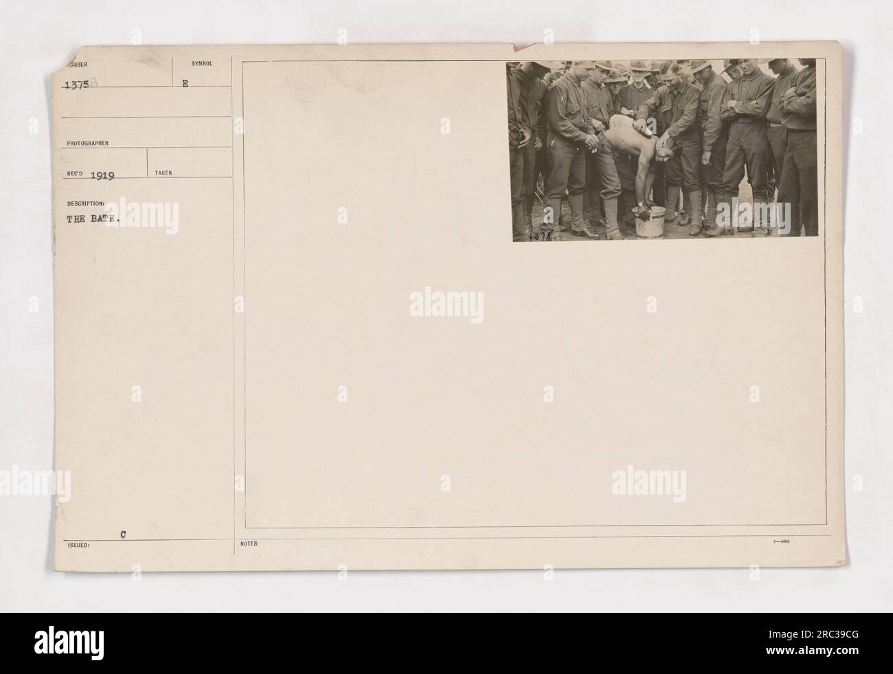 Soldiers using a field bath during World War I. The bath was issued and ...