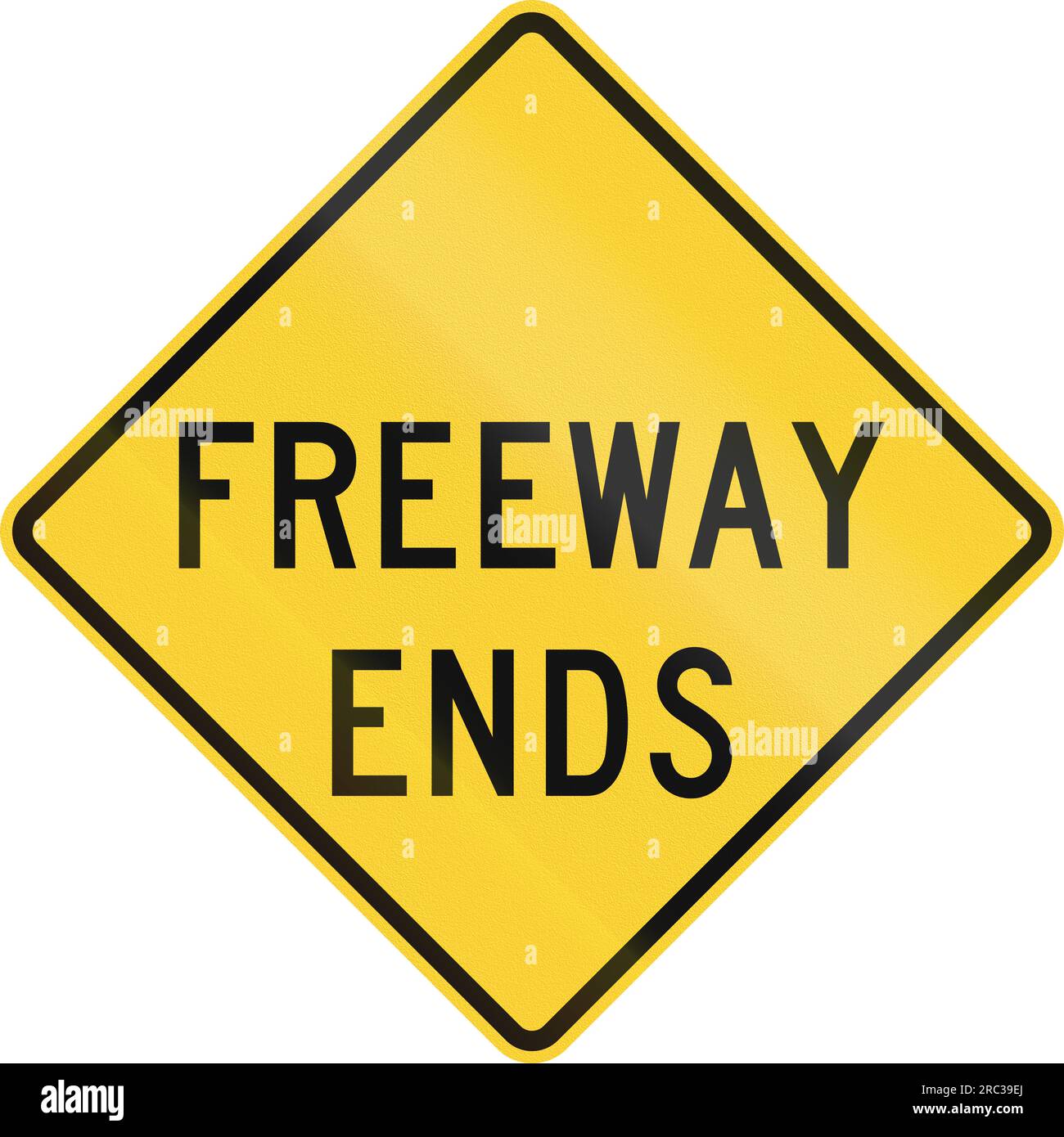 US road warning sign: Freeway ends Stock Photo - Alamy