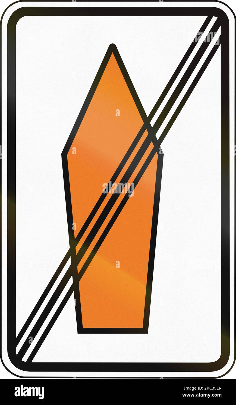 German traffic sign: End of recommended route on motorways Stock Photo ...