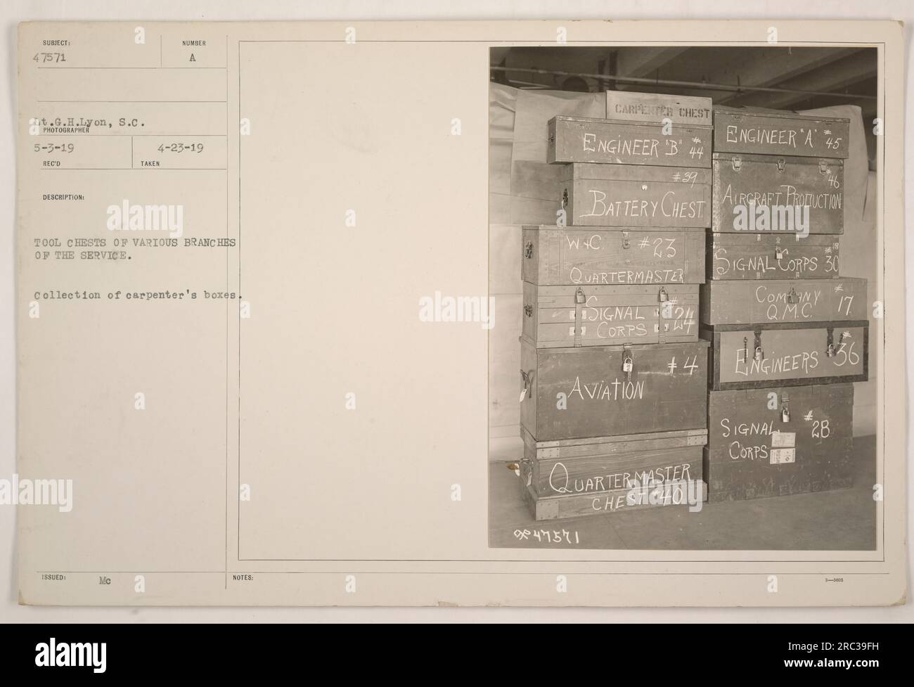 A collection of tool chests used by various branches of the military ...