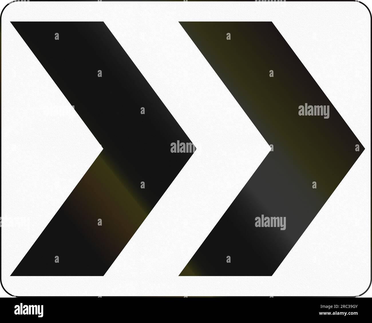 United States traffic sign: Chevron roundabout directional Stock Photo ...