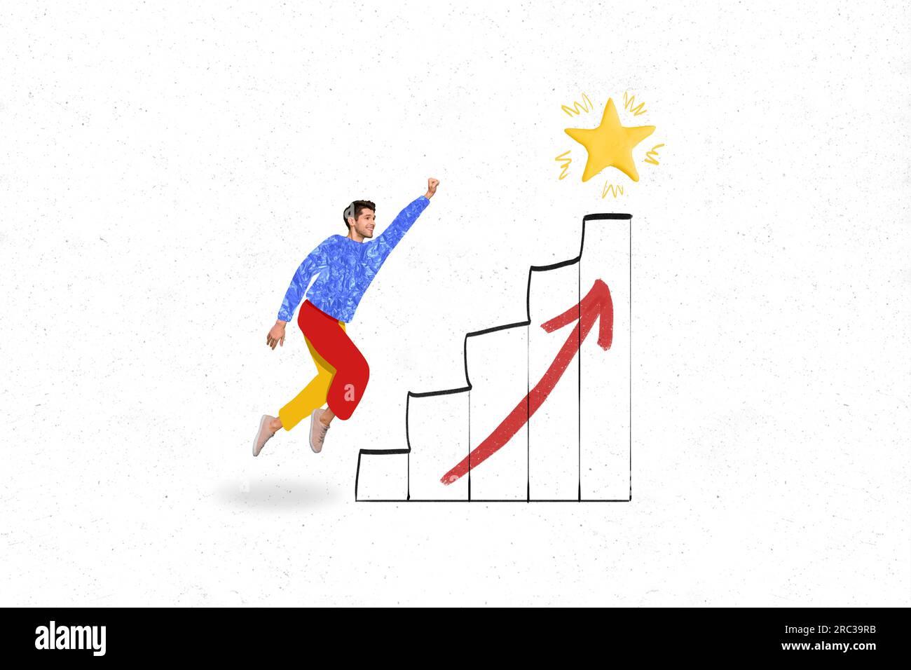 Collage of young entrepreneur business career growth opportunity ...