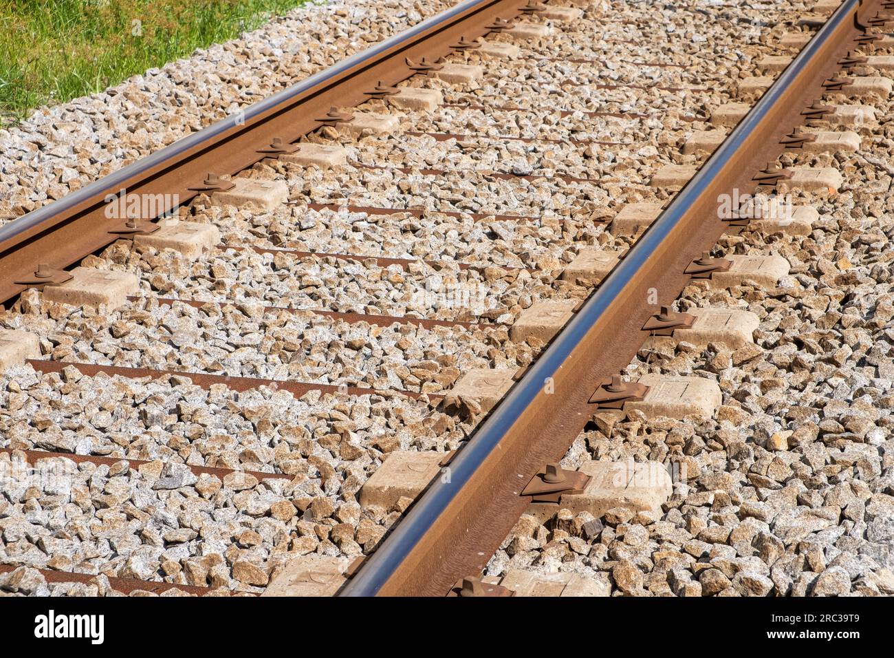 detail of a rail of a railway line Stock Photo - Alamy