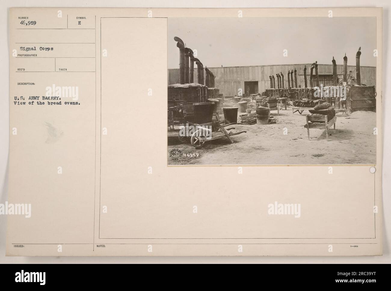 U.S. Army bakery highlighting view of the bread ovens. The photograph ...