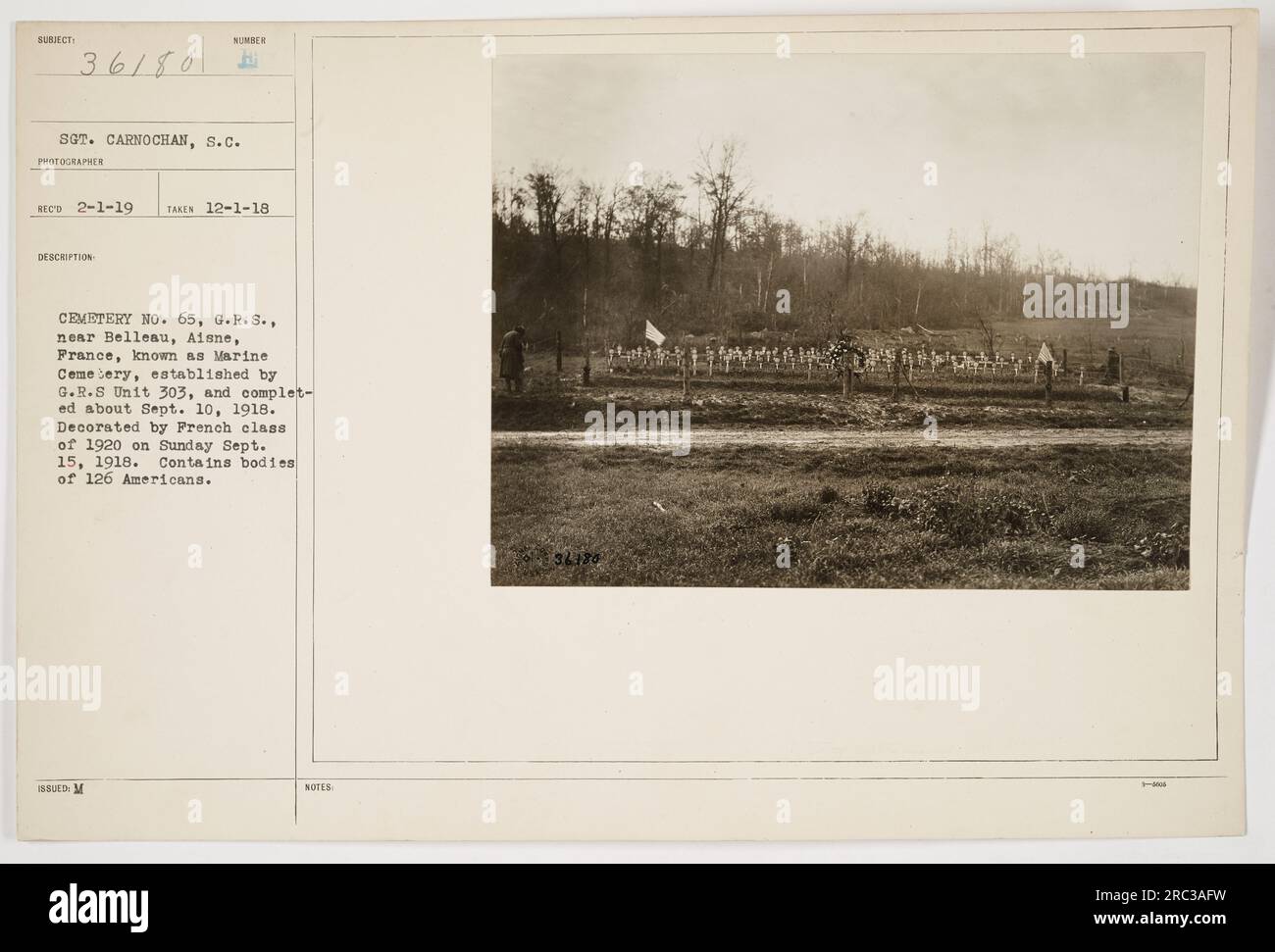 Sgt. Carnochan, a photographer, captured this image on December 1, 1918 ...