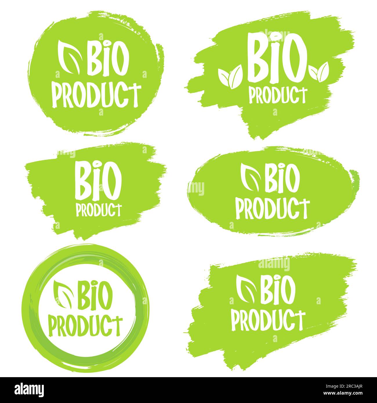 Bio Product, organic leaves emblems, stickers or logo Stock Vector ...