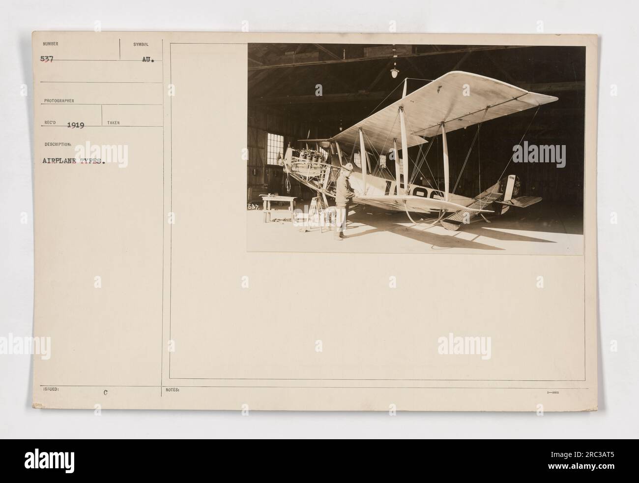 This photograph showcases various airplane types used during World War ...