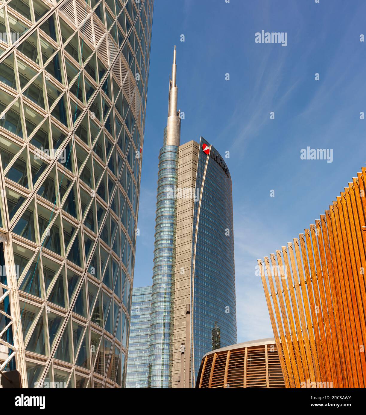 Milan Italy - April 26, 2023: View of the UniCredit Building In Porta ...