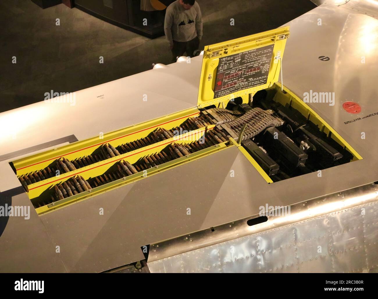 Open ammunition bays in the port wing of the North American P-51D ...