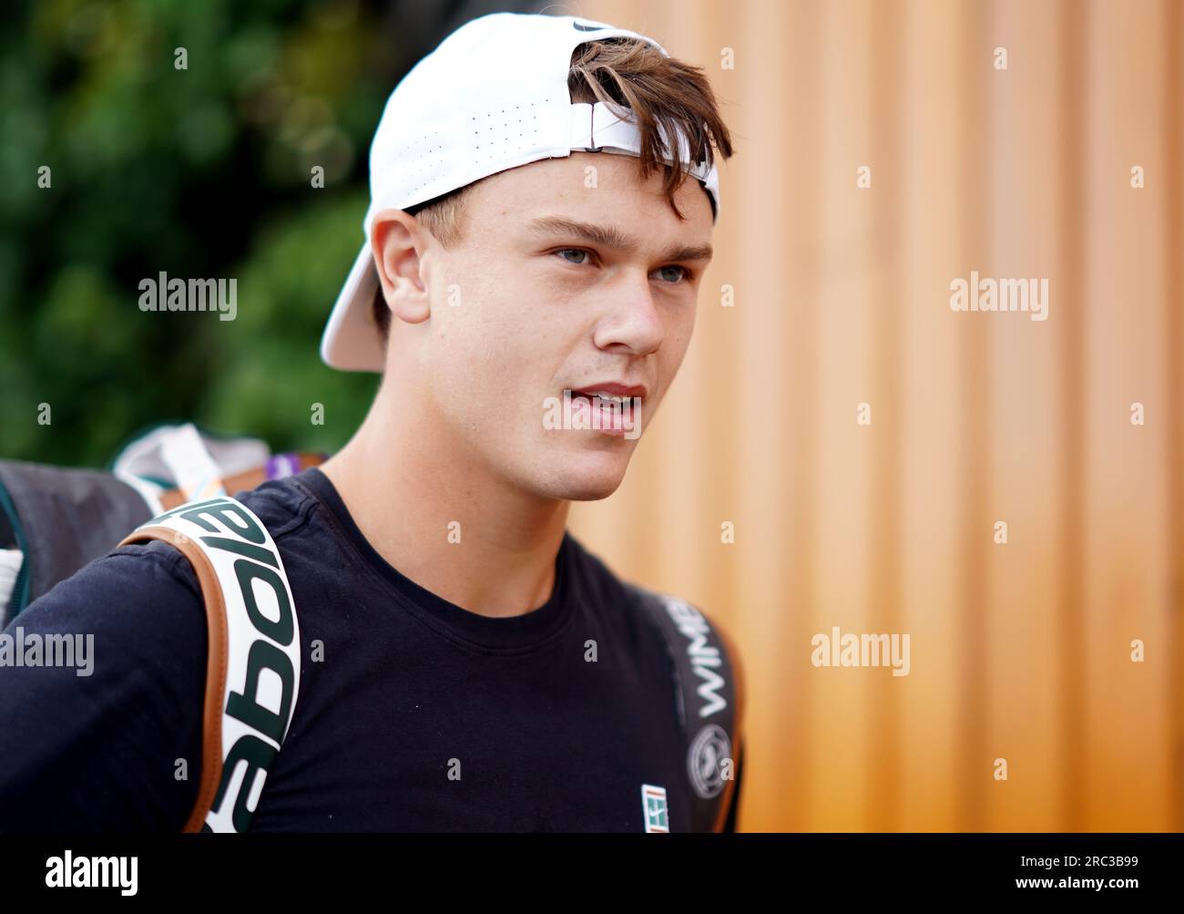 Holger Rune on day ten of the 2023 Wimbledon Championships at the All ...
