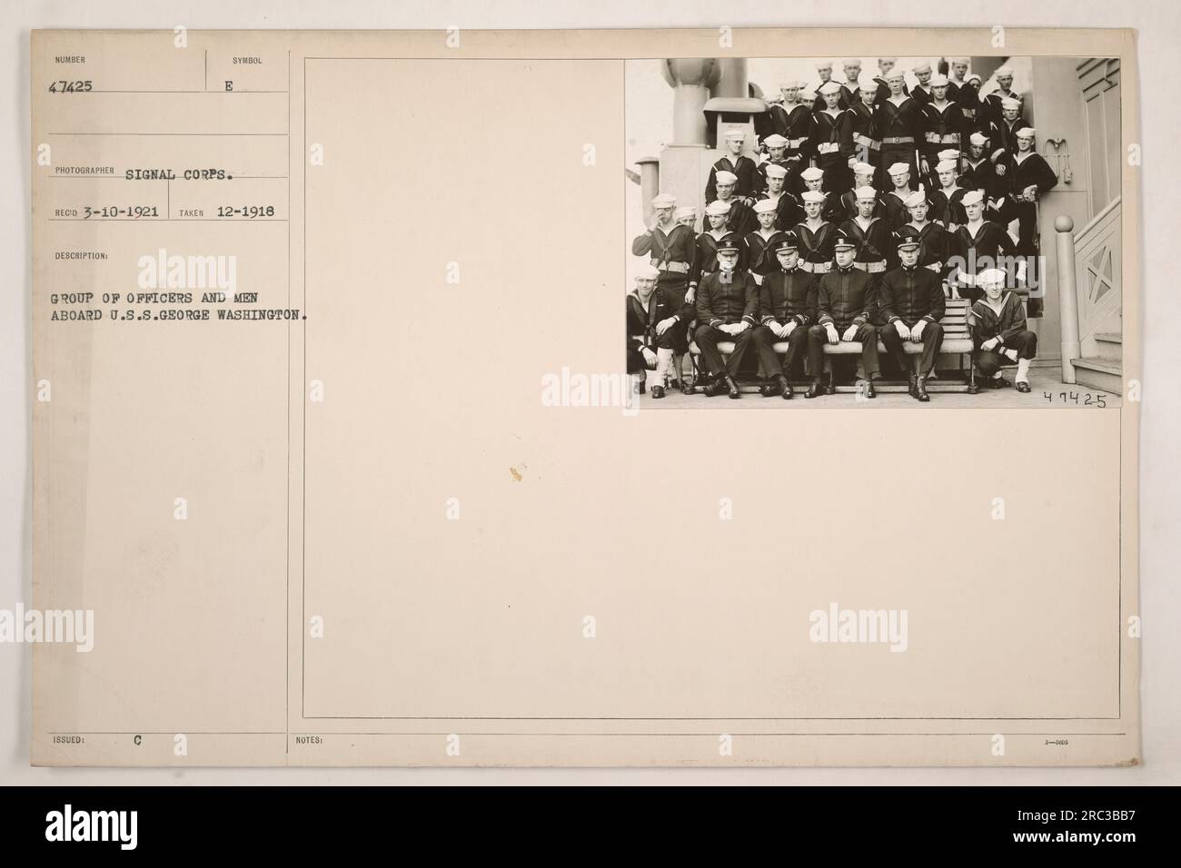 Group of officers and men aboard U.S.S. George Washington Liner NUMBER ...