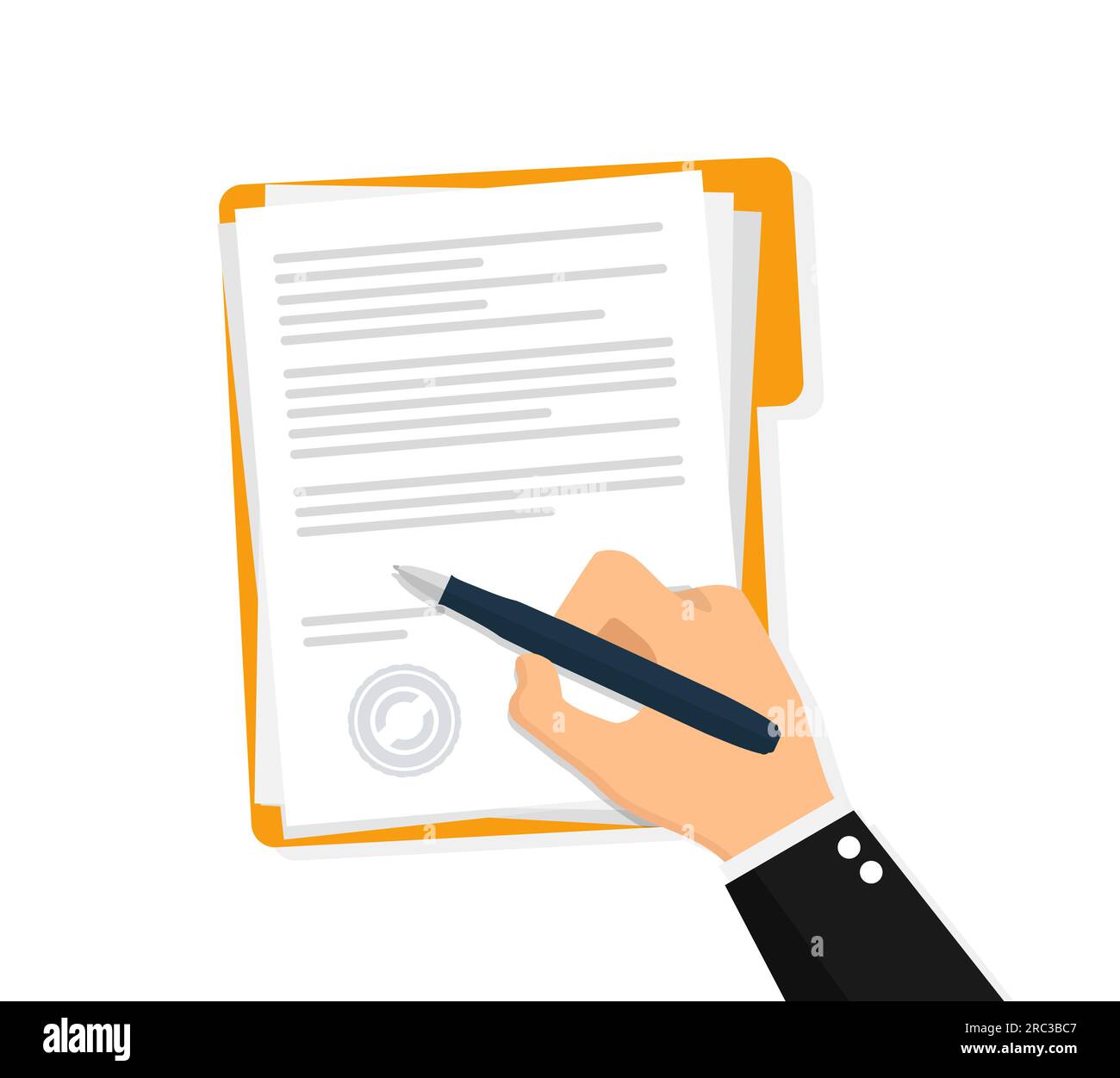 Hands holding document Stock Vector Images - Alamy