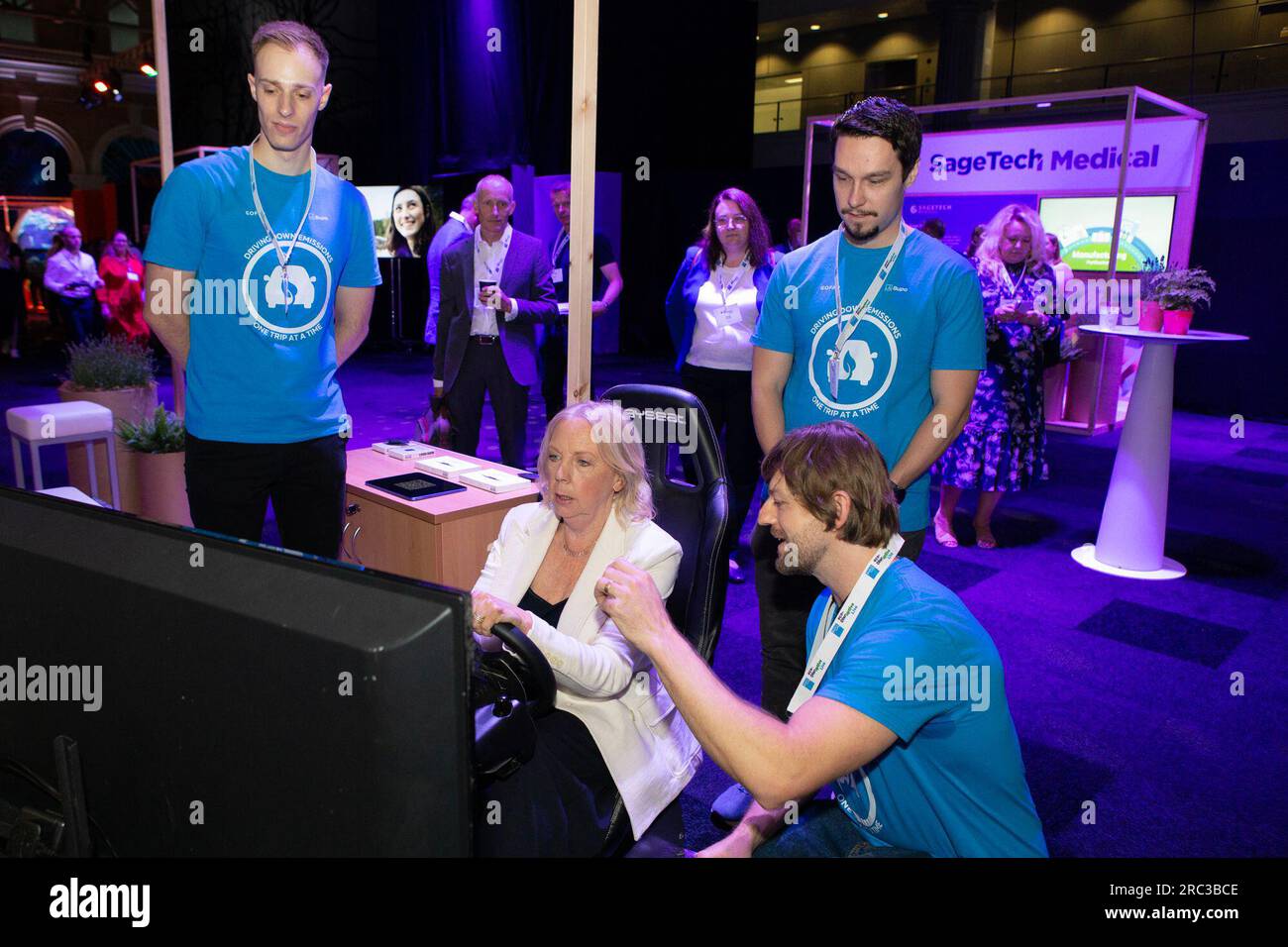 EDITORIAL USE ONLY Deborah Meaden (centre) with GoFar start-up during ...