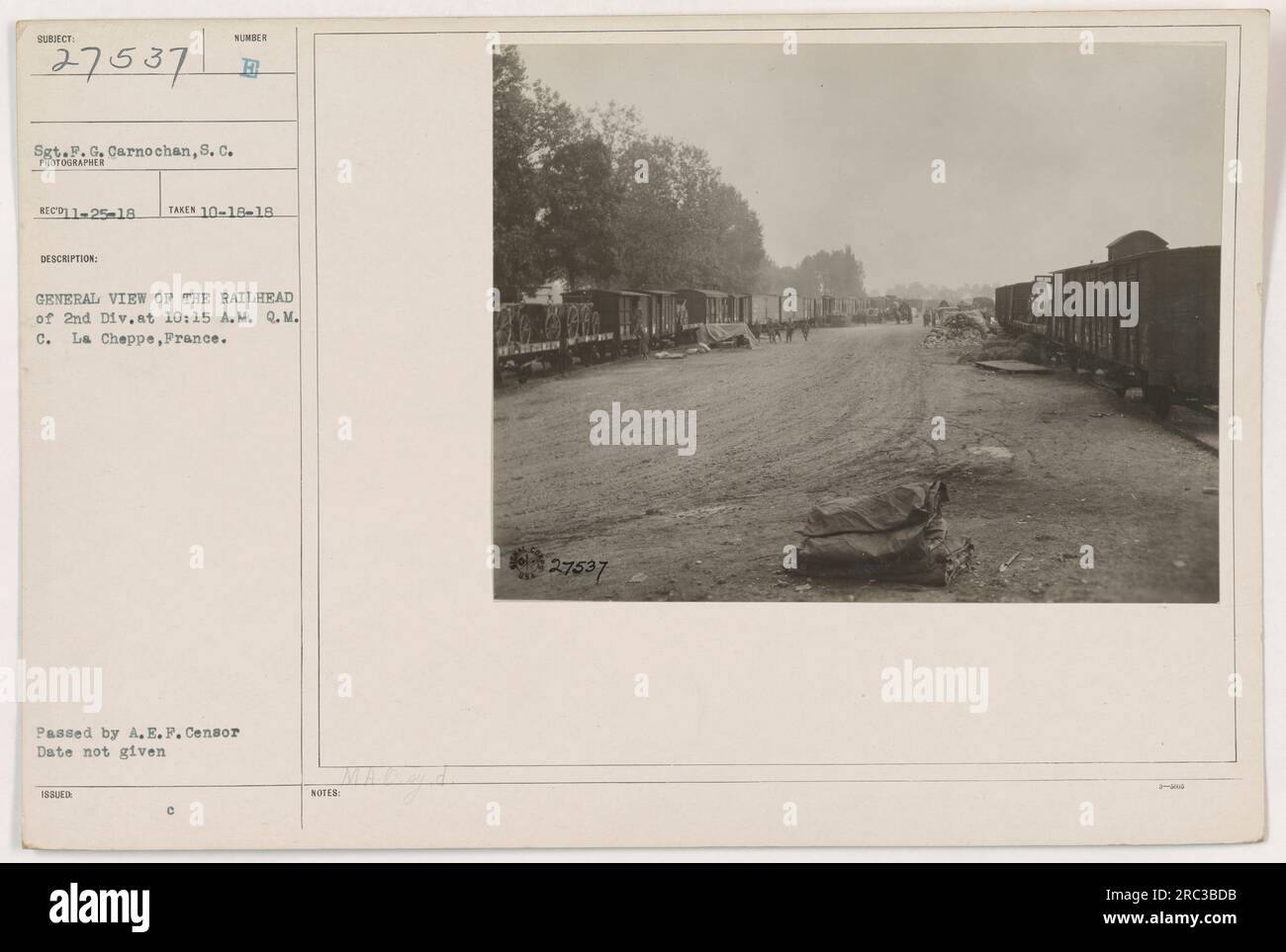 Sgt. F. G. Carnochan of the Signal Corps photographed a general view of ...