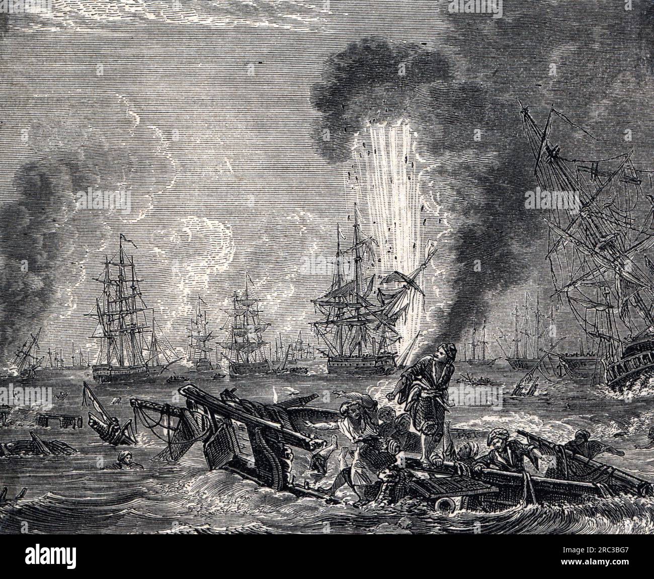 Greek War of Independence 1821 - 1829, naval battle of Navarino, 20.10. ...