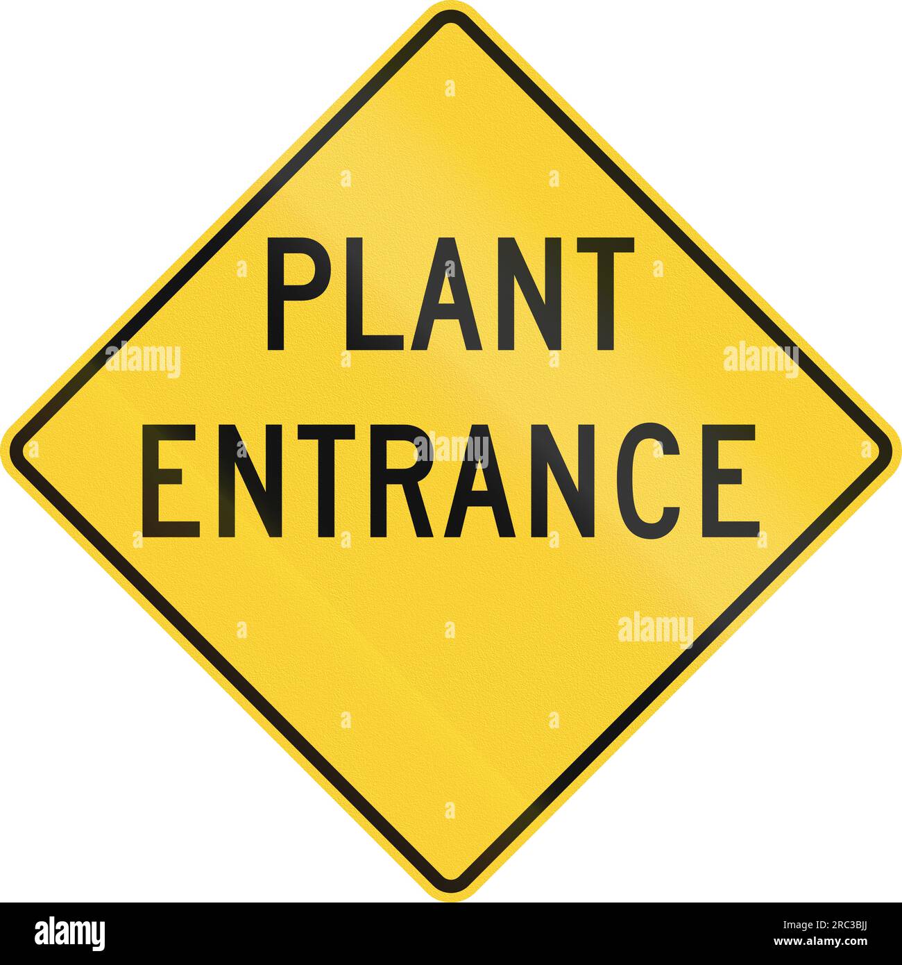 US warning traffic sign: Plant entrance Stock Photo - Alamy