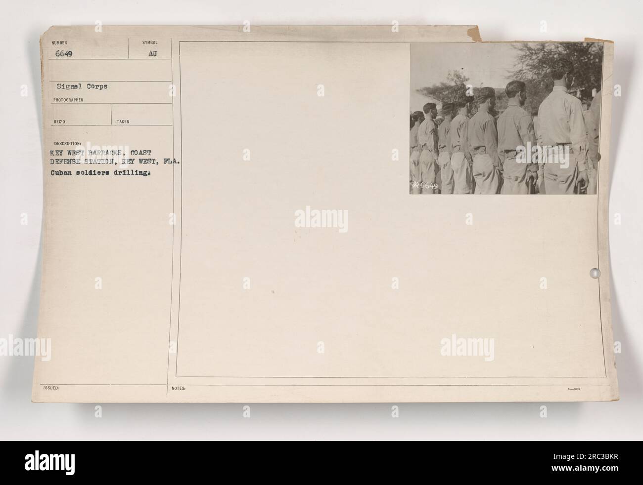 Soldiers from the Signal Corps are seen drilling at the Key West ...