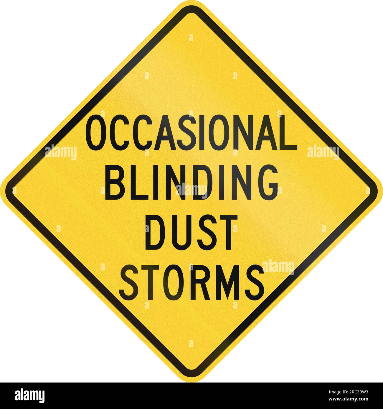 US warning traffic sign: Occasional blinding dust storms sign Stock ...