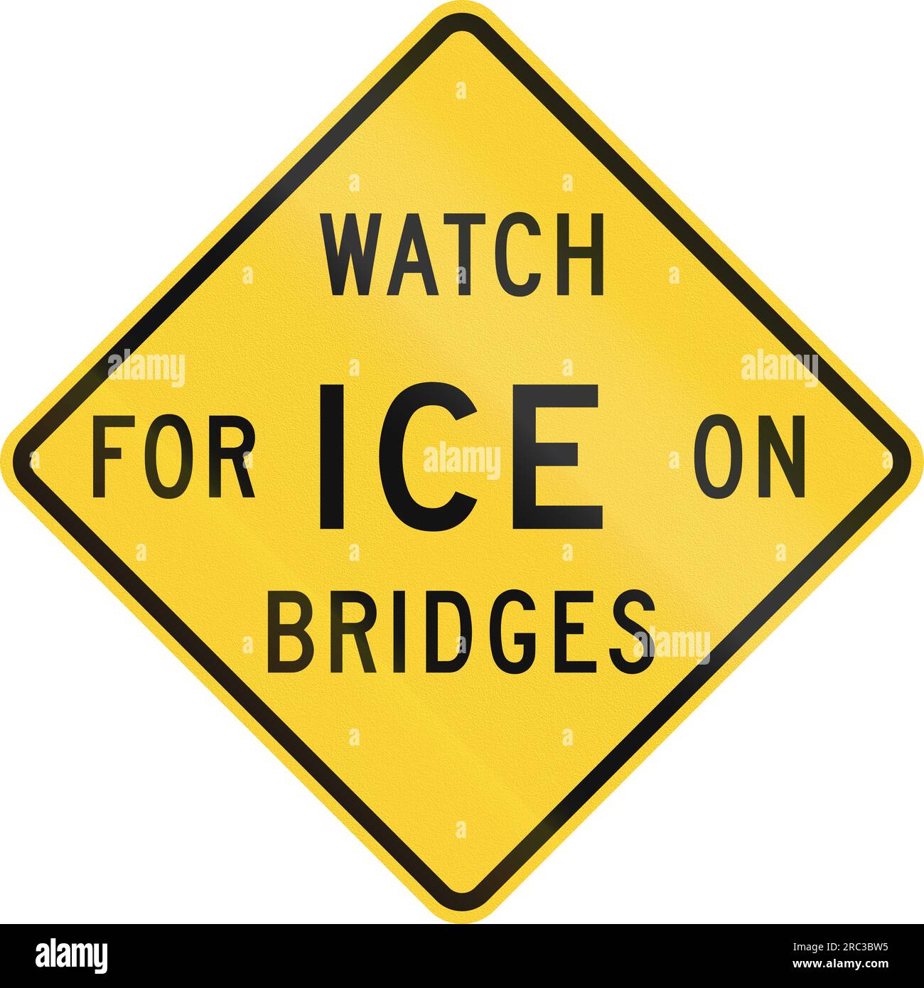 US warning traffic sign: Watch for ice on bridges Stock Photo - Alamy