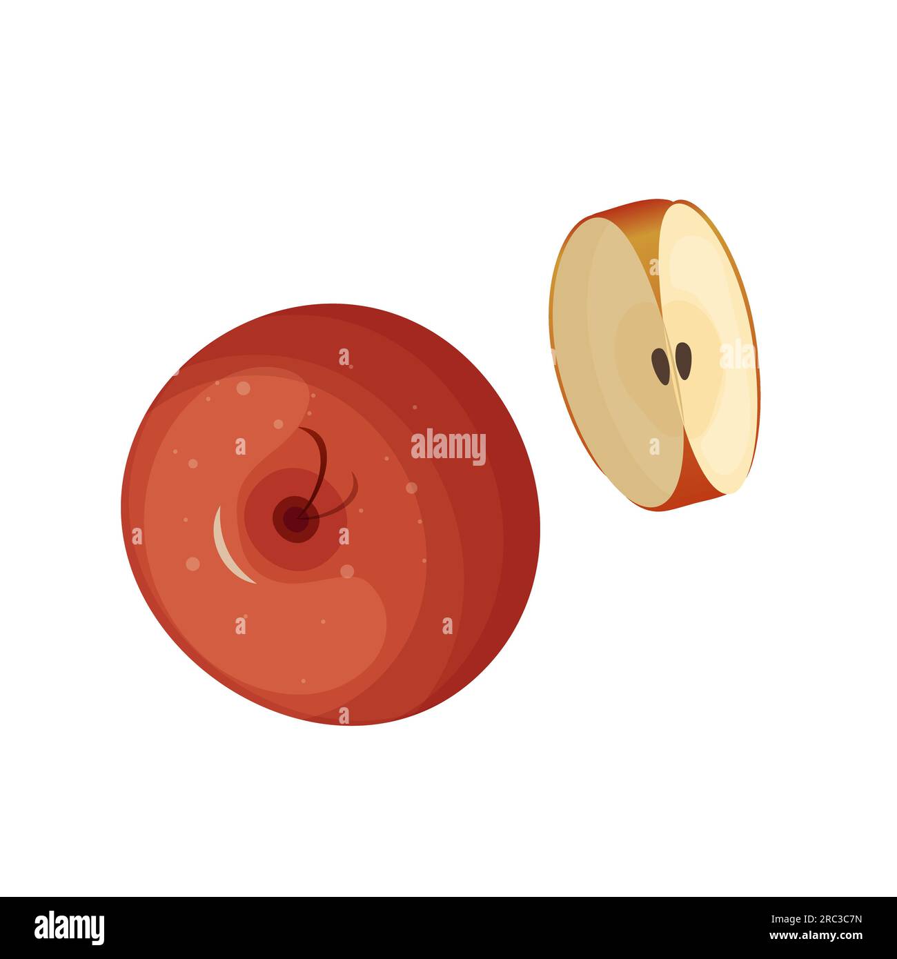 A set of isolated coloured red coloured halves, slices and whole juicy ...