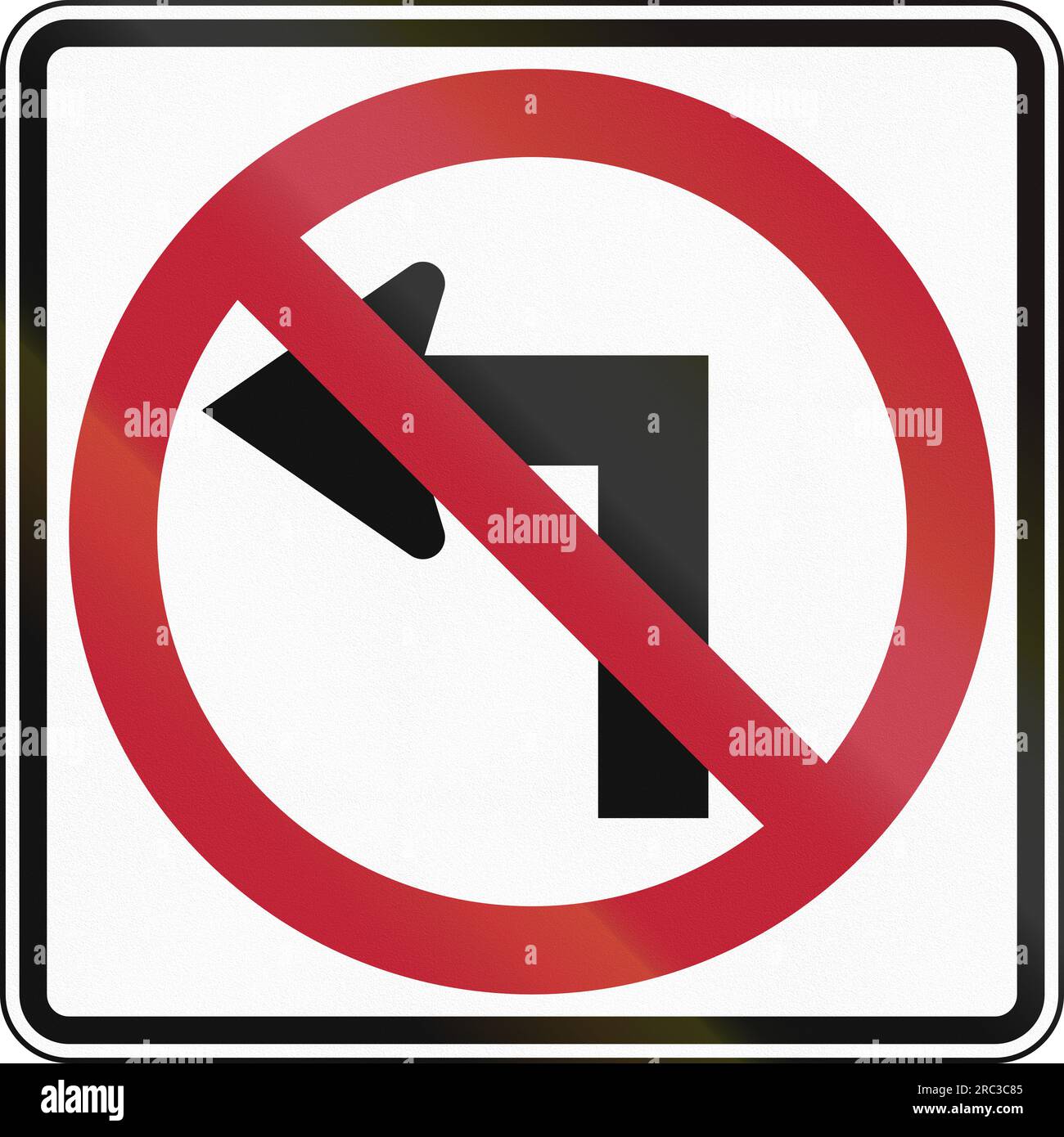United States traffic sign: No Left Turn Stock Photo - Alamy