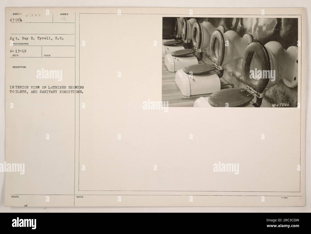 Interior view of latrines documenting the toilets and overall sanitary ...