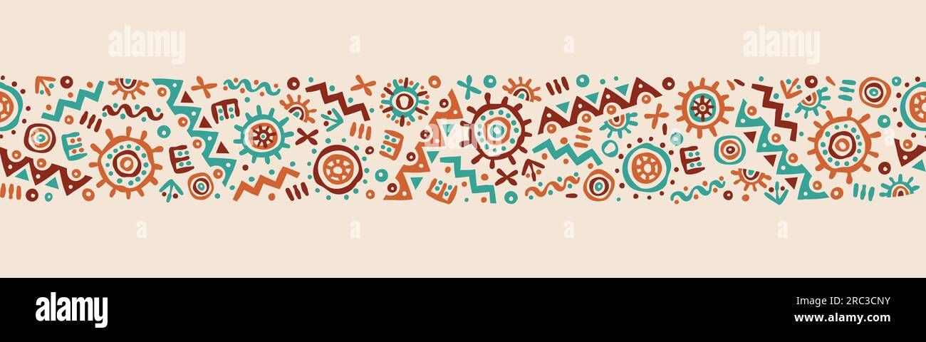 Hand drawn abstract seamless pattern, ethnic background, simple style ...
