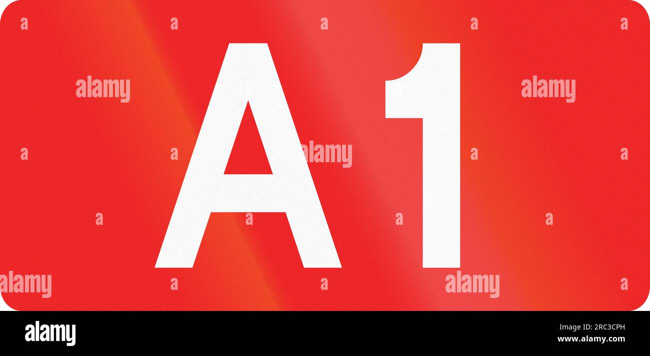 Polish sign of motorway A1 Stock Photo - Alamy